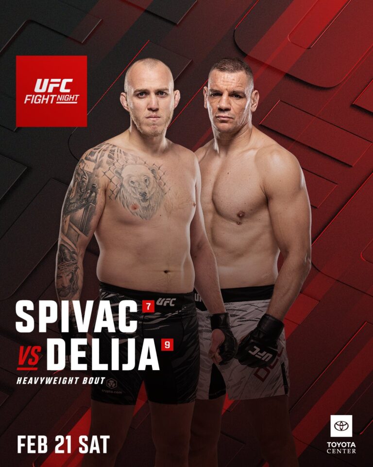 Spivac vs Delija: UFC Houston Fight Time, Odds, Picks & Predictions